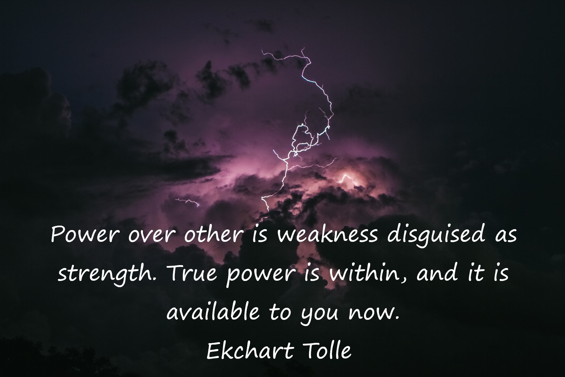 Power over other is weakness disguised as strength. True power is ...